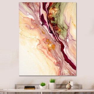 Designart 'Rendend Point Dreams VI' Abstract Liquid Ink Metal Wall Art ...