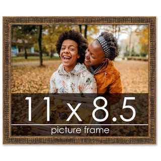 11x8.5 Distressed/Aged Black Complete Wood Picture or Document Frame ...