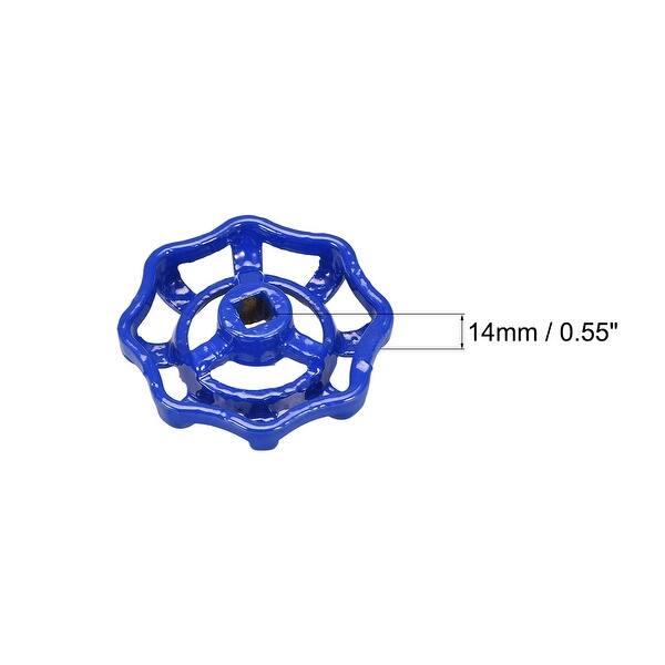 Round Wheel Handle Square Broach 6x6mm Wheel OD 50mm Paint Cast Steel ...