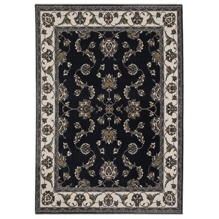 Style Haven Victoria Bordered Traditional Navy/ Ivory Area Rug - Bed ...