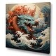Designart "Japanese Dragon Wave Off Kanagawa III" Dragons Wall Art ...