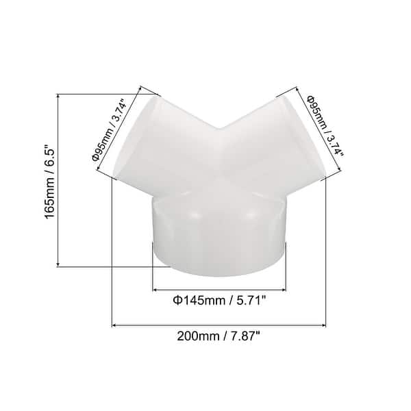 6" to 4" 3 Way Duct Splitter Reducer Y Fitting Air Vent Duct Connector ...