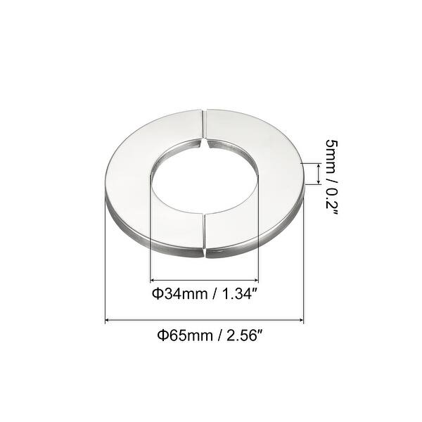Wall Split Flange, 201 Stainless Steel Round Escutcheon Plate 2Pcs ...