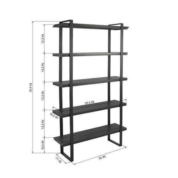 5-Tires Metal Shelf-Bookshelf, Home Office Storage Bookcase, Storage ...