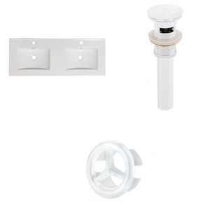 59-in. W 1 Hole Ceramic Top Set In White Color - Overflow Drain Incl ...