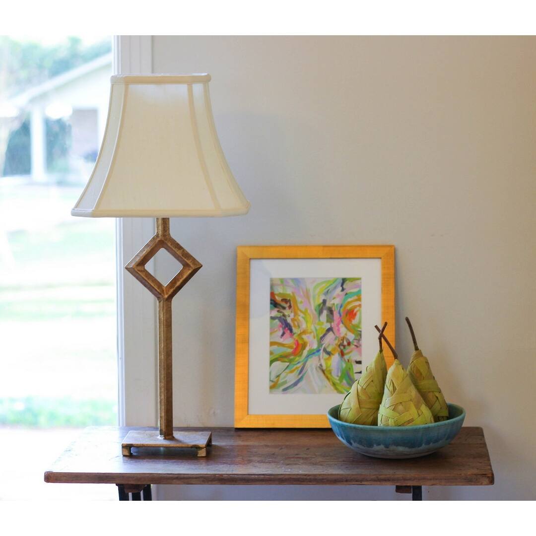 Cloth & Wire Slant Cut Corner Rectangle Bell Softback Lampshade with ...