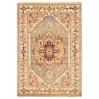 ECARPETGALLERY Hand-knotted Serapi Heritage Grey Wool Rug - 6'0 x 8'11 ...
