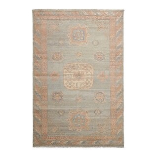 Hand Knotted Afghan Oushak Mint Wool Traditional Oriental Area Rug - 6 ...