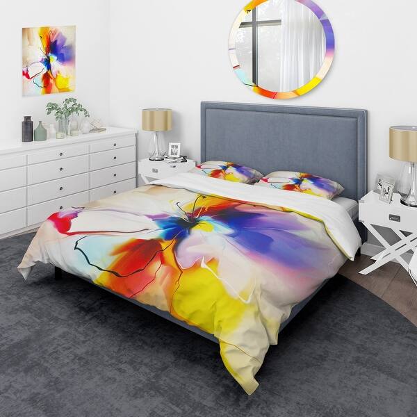 Designart 'Creative Flower in Multiple Colors' Modern & Contemporary ...