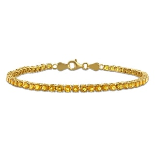 Miadora 4 1/10ct TGW Maderia Citrine Tennis Bracelet in Yellow Silver ...