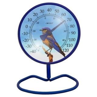 7" Blue and White Round Small Dial Thermometer with Scales - Bed Bath ...