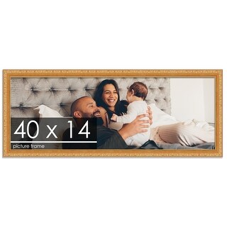 40x14 Traditional Gold Complete Wood Panoramic Frame with UV Acrylic ...