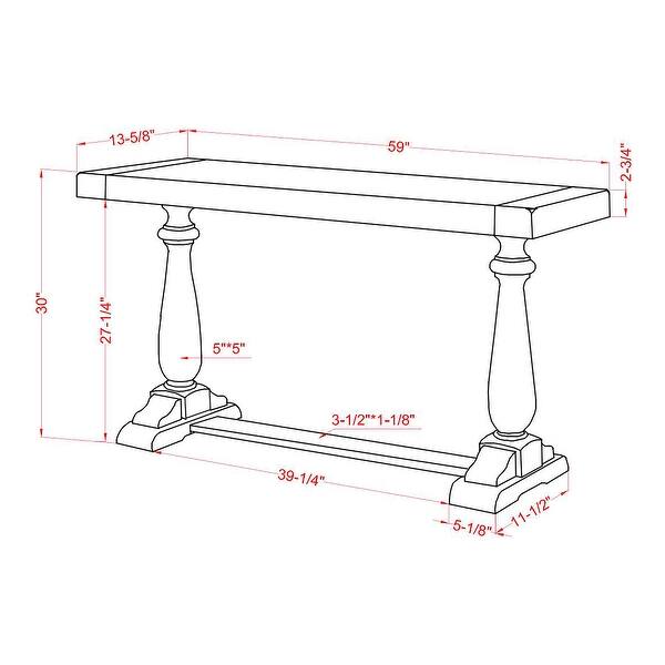 Recher Rustic 59-inch Trestle Base Sofa Table by Furniture of America ...