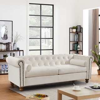 Accent 3 Seat Sofa Soft Classic Upholstered Couch Chill Living Room ...