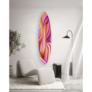 Yellow Wavy Design Acrylic Surfboard Wall Art - Bed Bath & Beyond ...