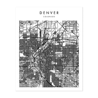 Denver Colorado Maps Architecture Black White Modern Art Print/Poster ...