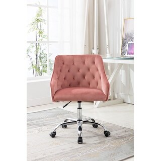Velvet Leisure Office Desk Chair, Swivel Shell Chair with Curved Back ...