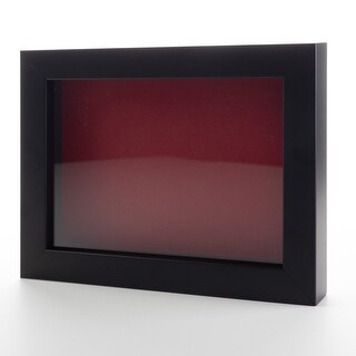 5x7 Shadow Box Frame Painted Black Real Wood with a Red AcidFree ...