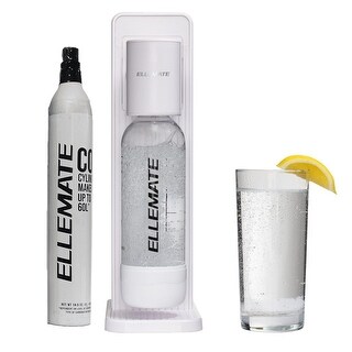 Ellemate Classic Carbonated Drink Maker, Seltzer Water with One-Push Fizz Technology White - Bed ...