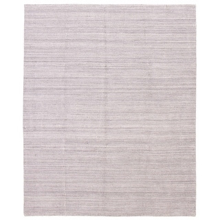 ECARPETGALLERY Hand Loomed Pearl Grey Wool Rug - 8'0 x 10'2 - Bed Bath ...