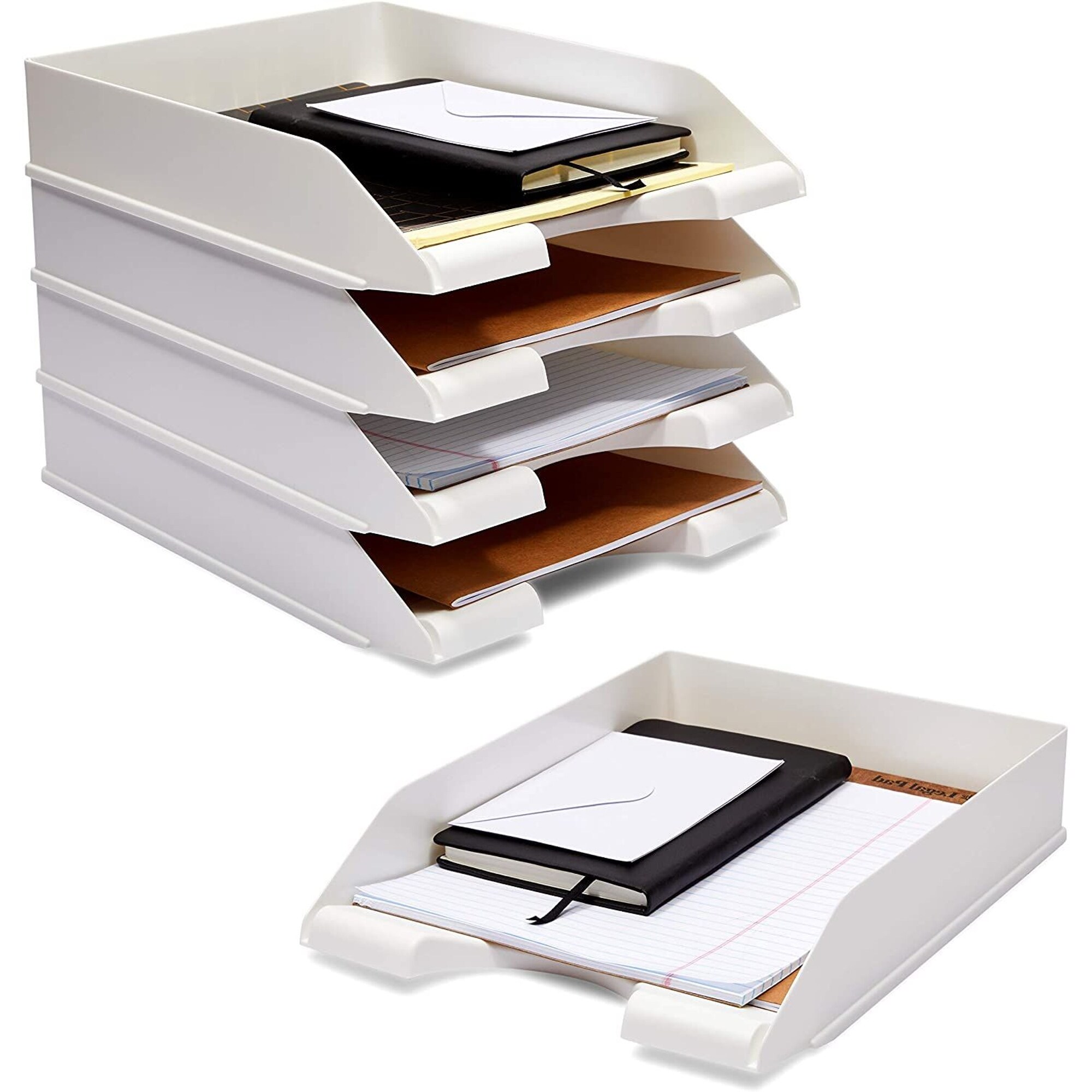 Staples Desk Trays 5 Tier Plastic Desk Letter Organizer Trays Stackable ...