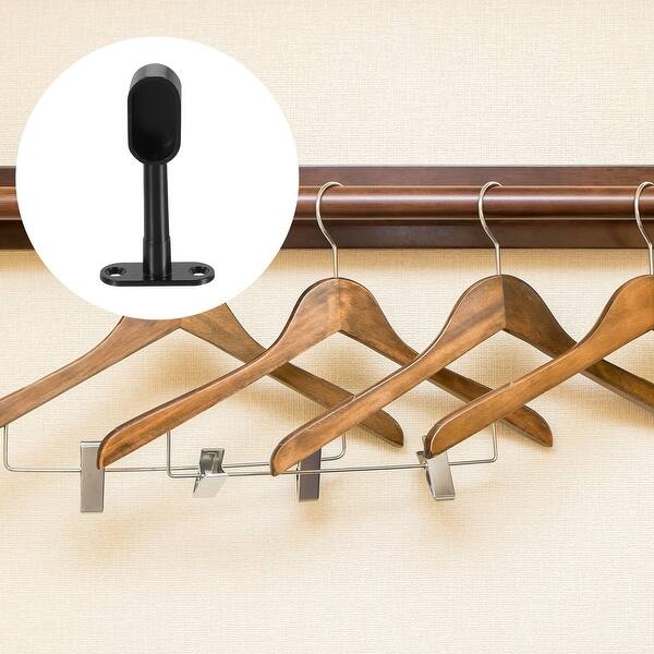closet rod holder wood