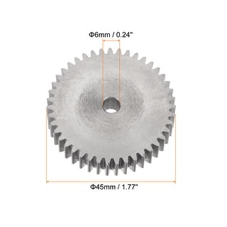 2pcs Spur Gear 6mm Inner Hole Gear 43T Mod 1 Carbon Steel Motor Gear ...