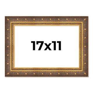 17x11 Frame Vintage Gold Solid Wood Picture Frame | 2.5 Inch Moulding ...