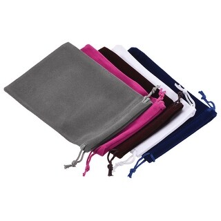 14x10cm Drawstring Gift Bag, 5Pcs Flannel Storage Pouch, 5 Colors - Bed ...