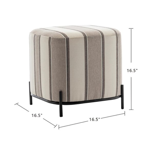WOVENBYRD 17" Modern Square Ottoman with metal base - Bed Bath & Beyond ...