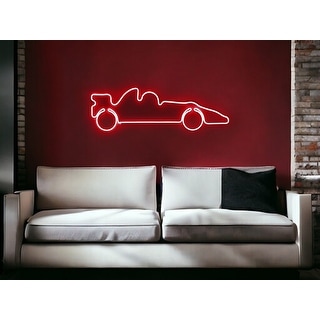 Racing Car Neon Sign Wall Décor, Formula 1 Car Led Light - Red - Bed ...
