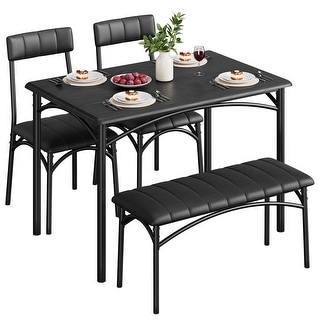 Dining Table Set for 4, Table Set with Upholstered Bench - Bed Bath ...