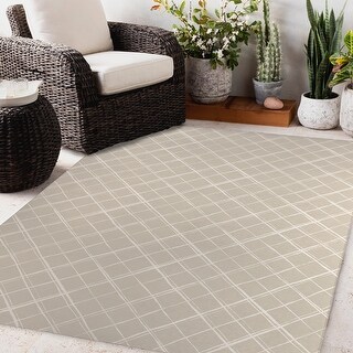 PANES BEIGE Outdoor Rug By Kavka Designs - Bed Bath & Beyond - 34349195