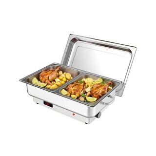 2 x 4.5QT Half-Size Stainless Steel Chafing Dish Buffet Set with ...