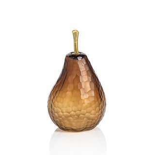 Decorative Amber Glass Pear Sculpture - Bed Bath & Beyond - 32121629