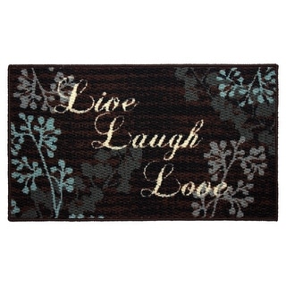 Live Laugh Love Printed Textured Loop Oblong Kitchen Accent Rug - Multi ...