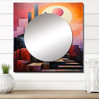 Designart "Monuments Unveiled Sunsets I" Monuments Wall Mirror ...