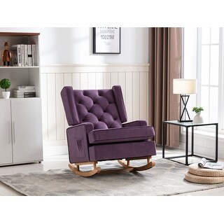 Living Room Comfortable Rocking Chair Accent Chair, Purple - Bed Bath ...