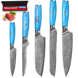 Chef Knife Set, Professional Kitchen Knife Set VG-10 Damascus Steel ...