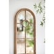 Elegant Half-Round Elongated Mirror with Decorative Window Look and ...