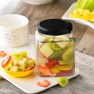 15 Pack Square Glass Jar with Black Airtight Lids - Bed Bath & Beyond ...