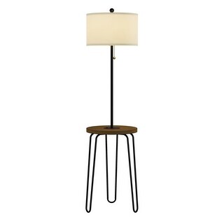 Home Floor Lamp with Table, USB Port, and Hairpin Legs - Standing Light ...