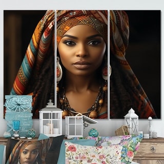 Designart "African Tribal Swazi Emahiya" African Tribal Canvas Prints ...