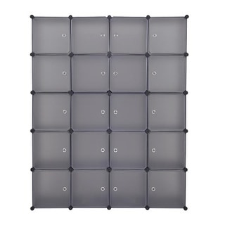 Stackable Plastic 20 Cube Storage Shelves for Home Organization - 58" x ...