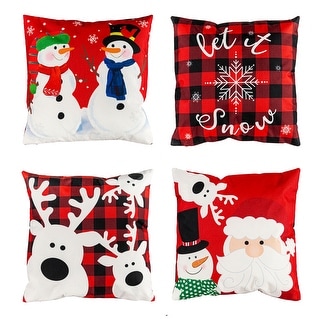 Let It Snow 18 in. x 18 in. Interchangeable Pillow Covers (Set of 4 ...