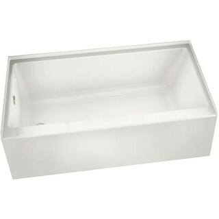 Maax Rubix 60" Alcove Acrylic Soaking Tub with Left Drain and Overflow ...
