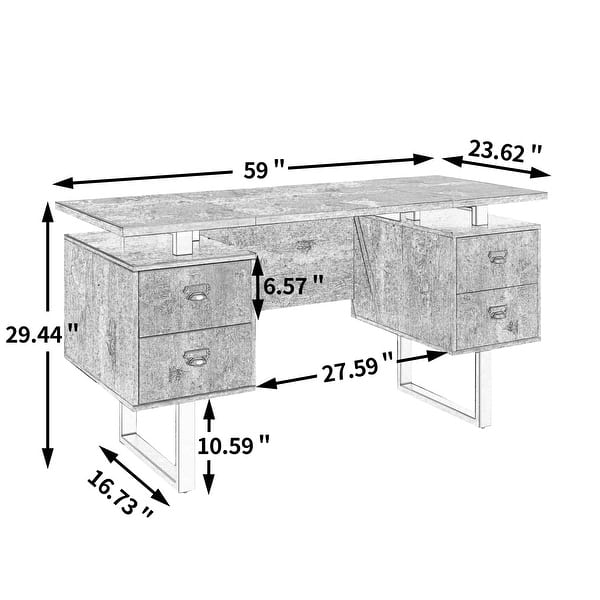 Workstation Desks with 4 Drawer Student Desks Writing Desks for Office ...