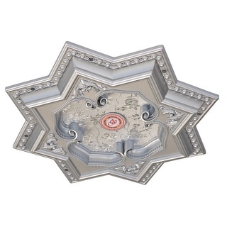 Silver Eight Pointed Star Chandelier Ceiling Medallion 24" - Bed Bath ...