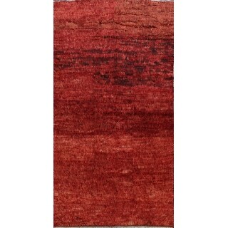 Red Contemporary Moroccan Oriental Area Rug Wool Handmade Carpet - 6'5 ...