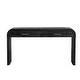 Arc Round Edge Console Table with Open Storage & 2 Drawers, Entryway ...